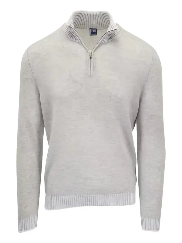 Fedeli Half-zip Cashmere Sweater - Grey