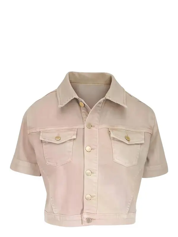 L'Agence Kristie Cropped Overshirt - Neutrals