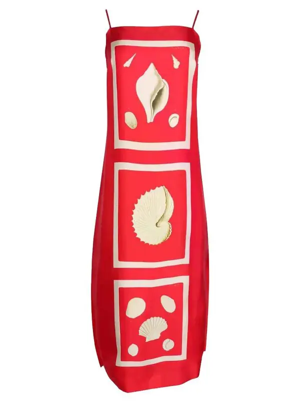 OROTON Shell-embellished Maxi Dress - Red