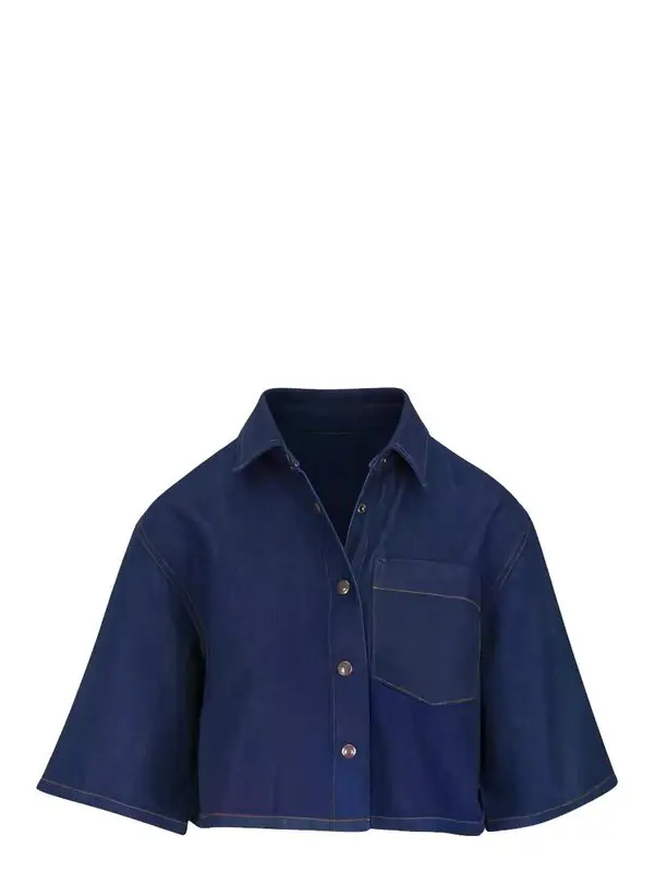AGOLDE Tomine Cropped Shirt - Blue