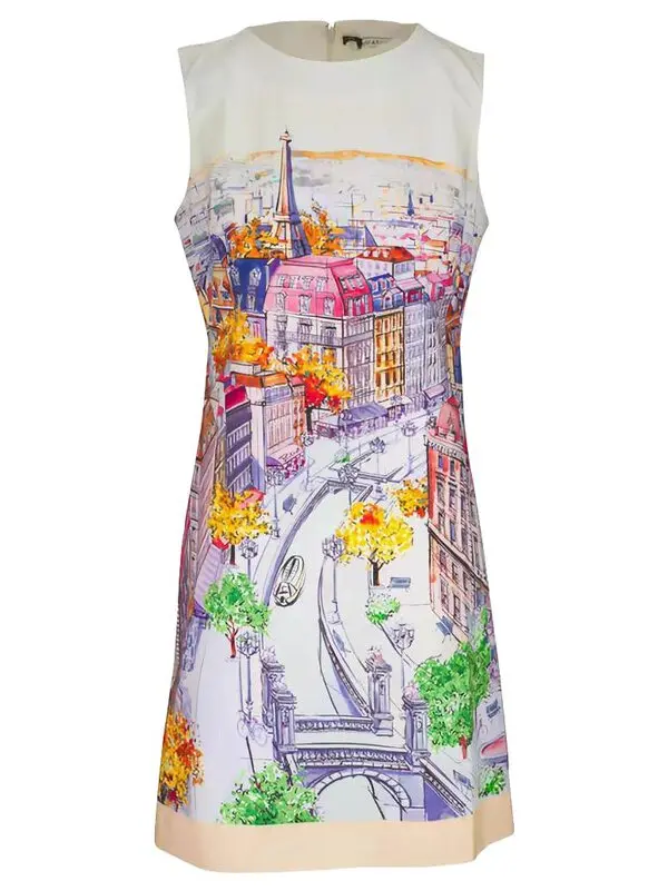 Rani Arabella Paris Print Mini Dress - White