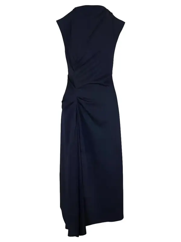 Michael Kors Cowl-neck Cinch Midi Dress - Blue