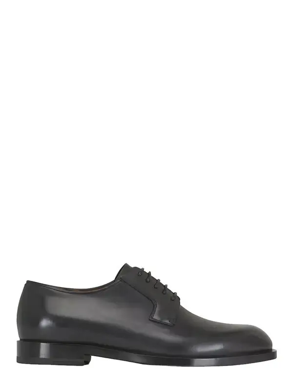 Zegna Leather Derby Shoes - Black