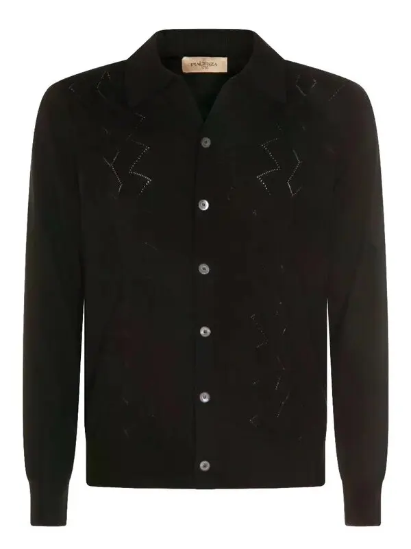PIACENZA CASHMERE 1733 Geometric-pattern Cardigan - Black