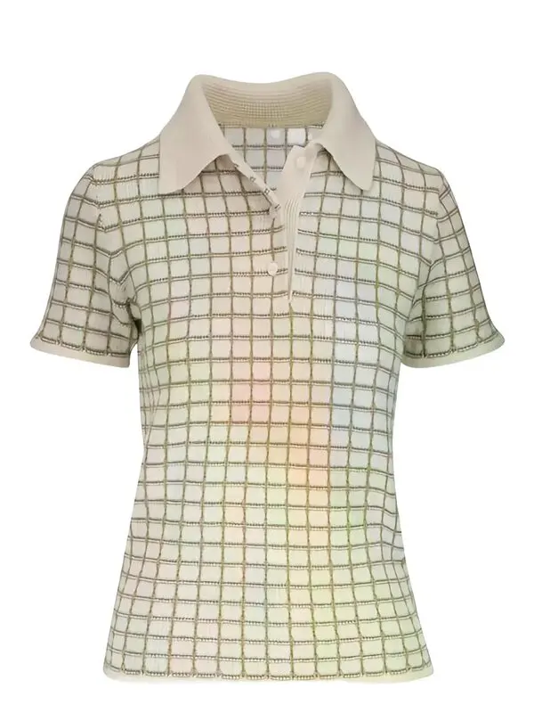 THE ELDER STATESMAN Check-pattern Polo Shirt - Neutrals