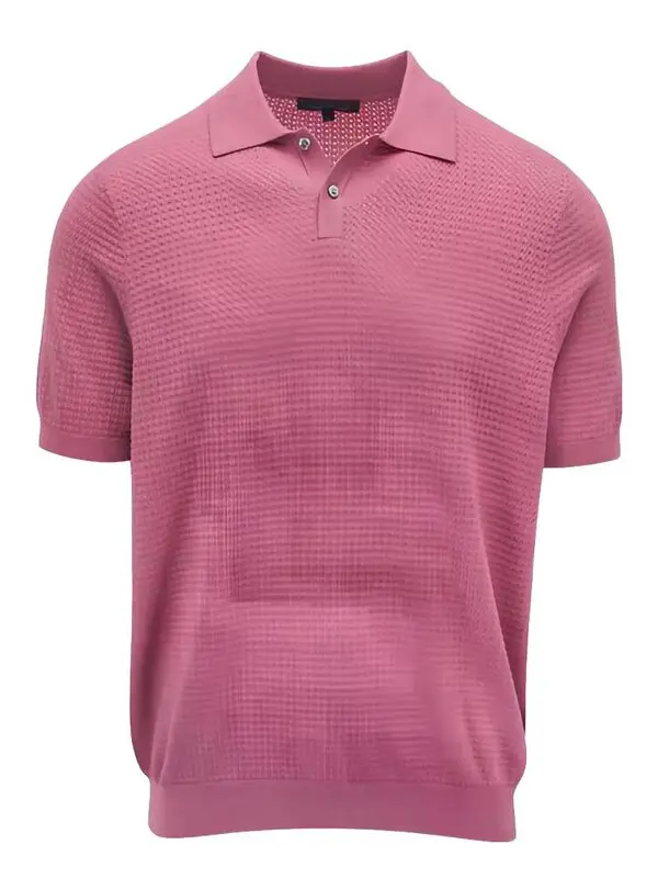 PATRICK ASSARAF Waffle-knit Polo Shirt - Pink