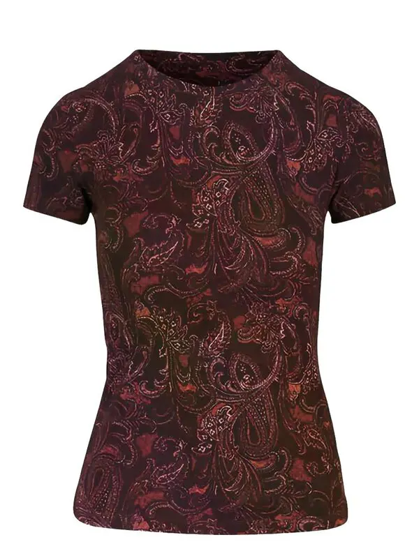 L'Agence Paisley-pattern T-shirt - Brown