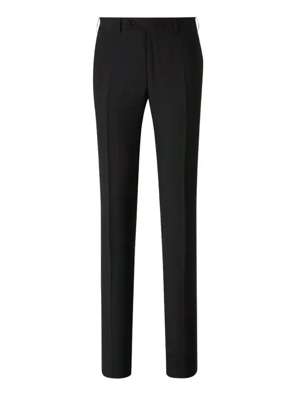 Canali Regular Fit Wool Trousers - Black