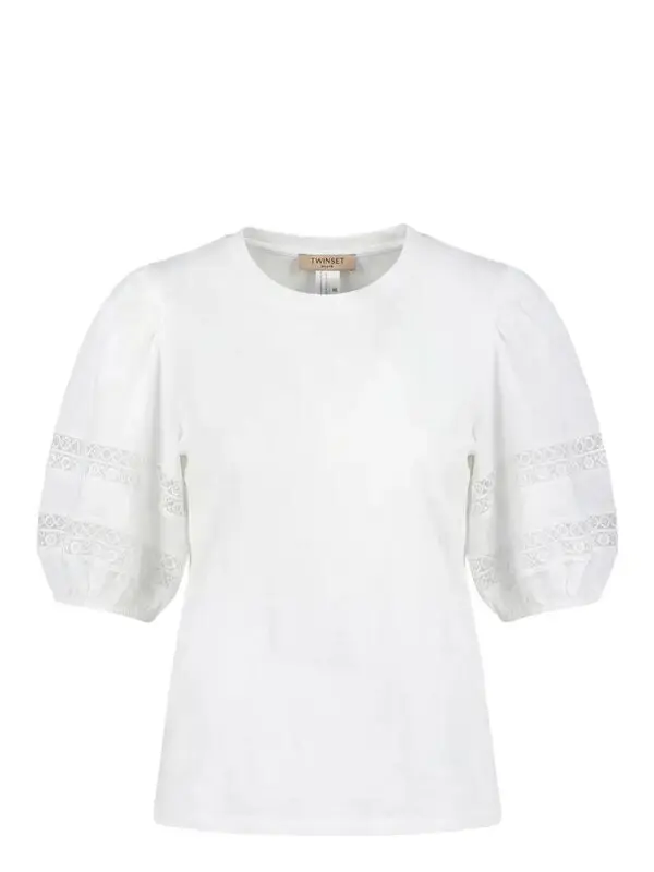 TWINSET Lace-embellished T-shirt - White
