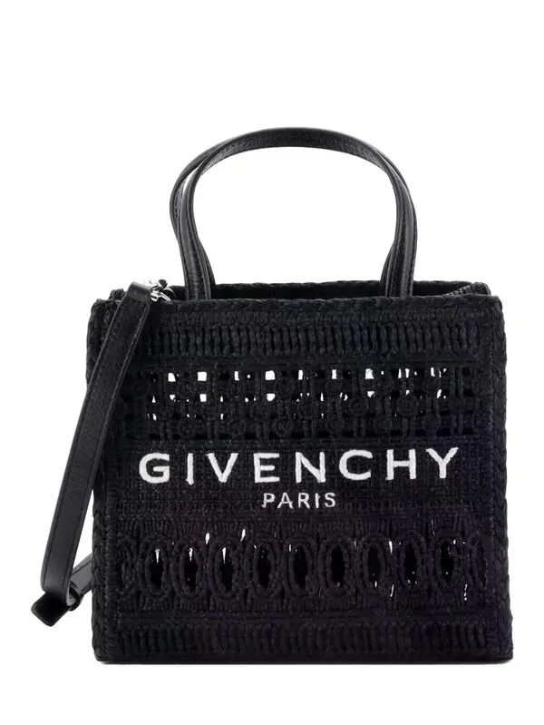 Givenchy G-woven Raffia Small Tote Bag - Black
