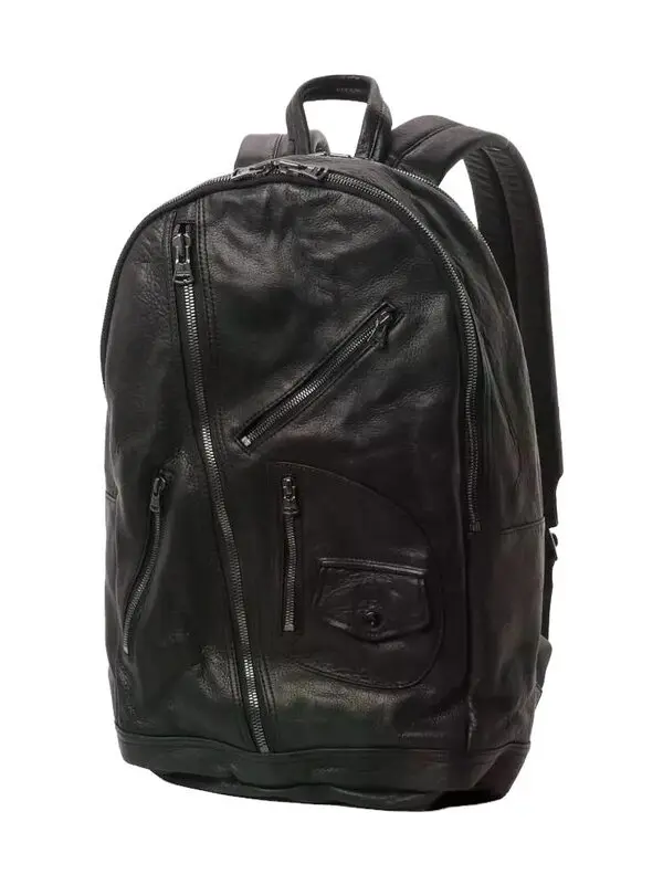 Yohji Yamamoto Leather Zip Backpack - Black