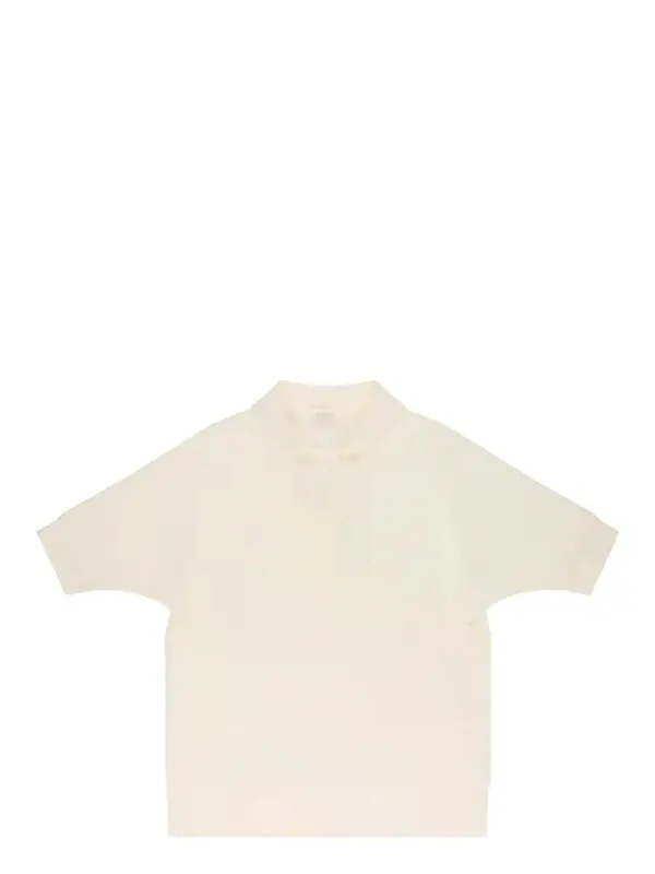 SLOWEAR V-neck Crêpe Polo Top - Neutrals
