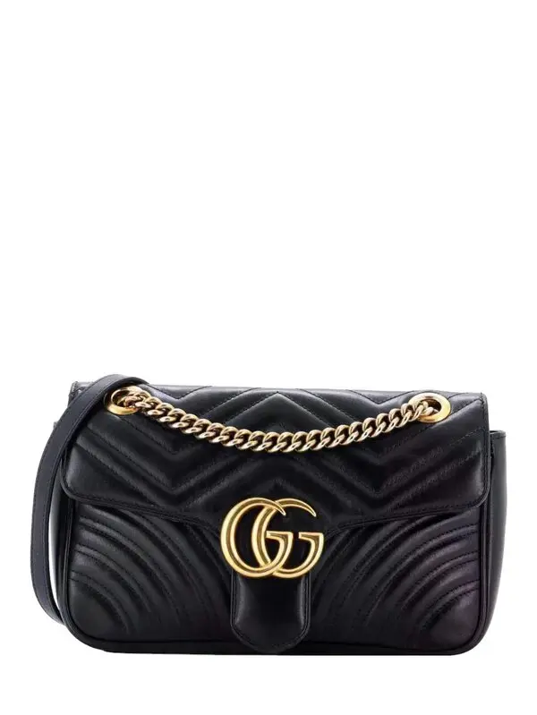 Gucci Gg Marmont Matelasse Leather Medium Shoulder Bag - Black