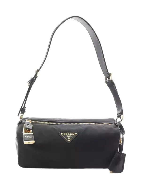 Prada Tessuto Logo Shoulder Bag - Black