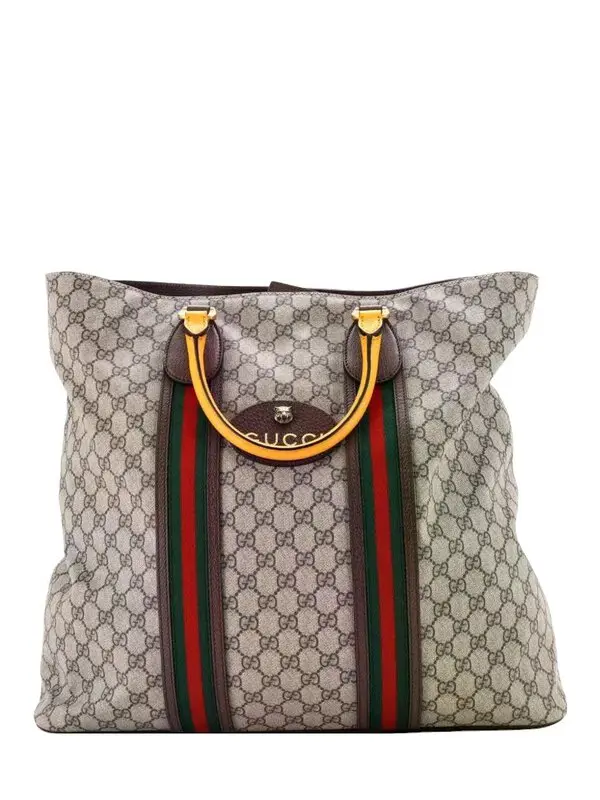 Gucci Neo Vintage Web Soft Tote - Brown