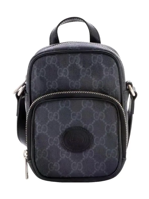 Gucci Interlocking G Patch Mini Crossbody Bag - Black