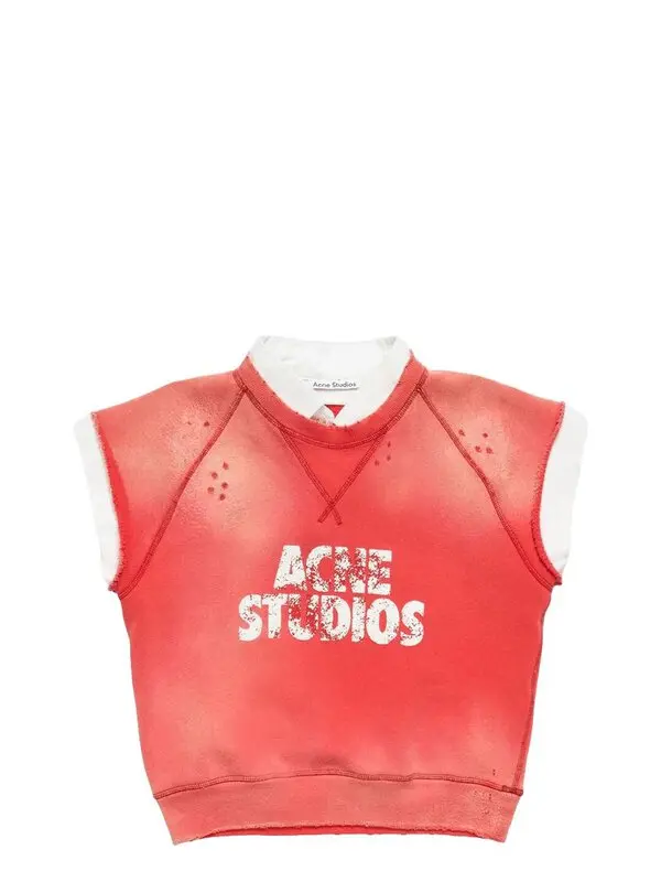 Acne Studios Fleece Logo Vest - Red