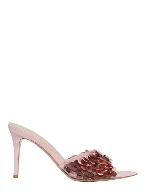 GIANVITO ROSSI Elle Sequined Mules - Pink