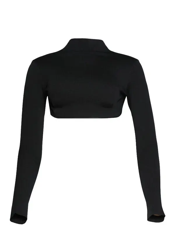 MUGLER Short Knit Top - Black