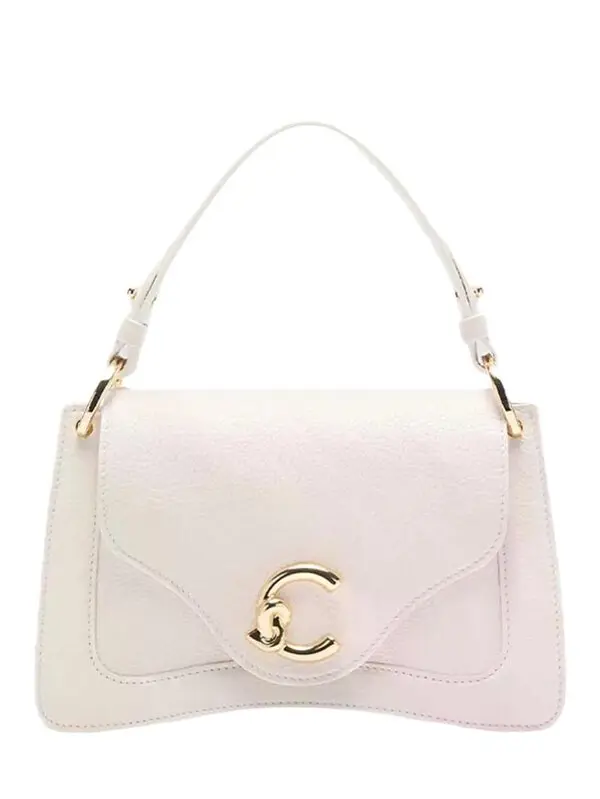COCCINELLE Small Leather Shoulder Bag With Logo Hardware - White