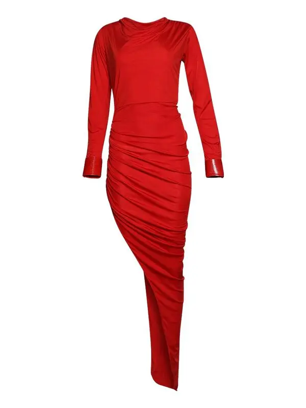 GRACE FAENA Gala Draped Dress - Red