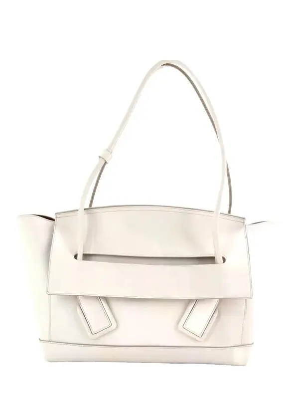 Bottega Veneta Arco Bag Grainy Leather Medium Satchel - White