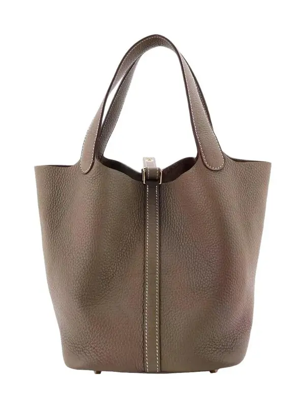 Hermès Picotin Lock Clemence Mm Bucket Bag - Grey