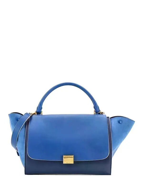 Celine Trapeze Bag Leather Medium Satchel - Blue