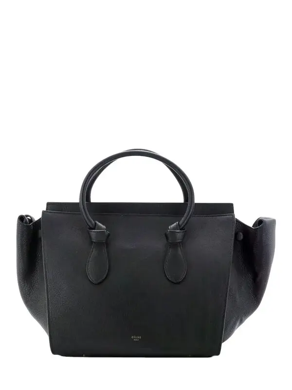 Celine Tie Knot Grainy Leather Small Tote Bag - Black