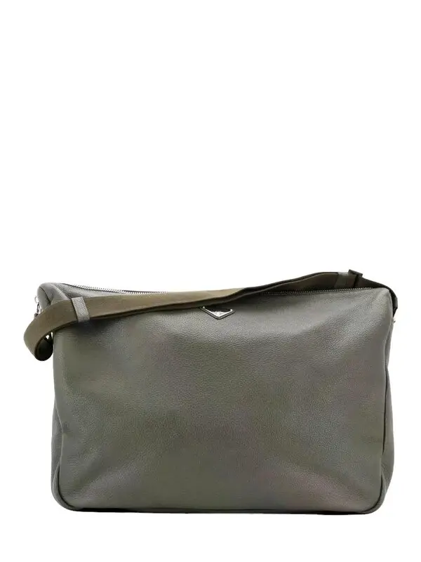 Prada Zip Vitello Daino Large Shoulder Bag - Green
