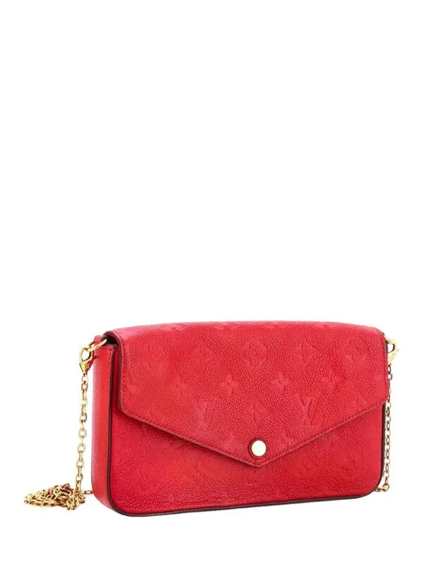LOUIS VUITTON Felicie Pochette Monogram Empreinte Leather Crossbody Bag - Red