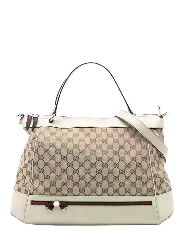 Gucci Gg Canvas Mayfair Satchel - White