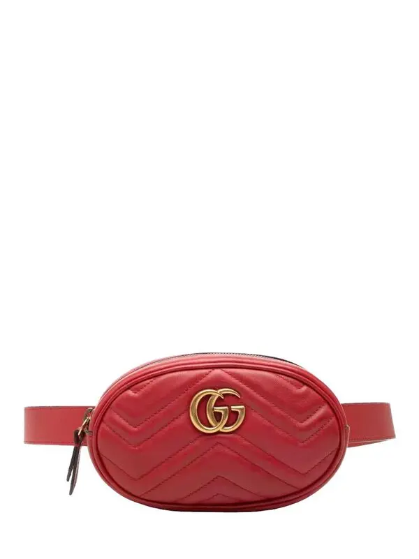 Gucci Gg Marmont Matelassé Leather Belt Bag - Red