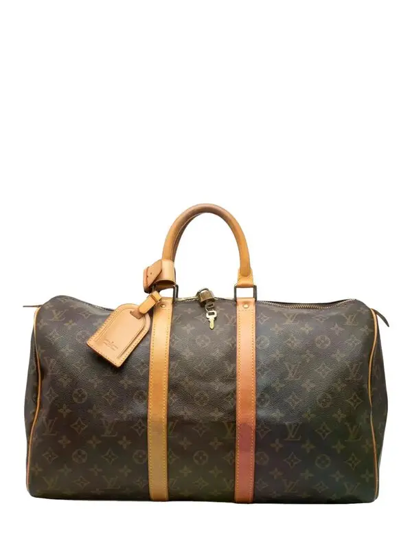 LOUIS VUITTON 1990 Monogram Keepall 45 Travel Bag - Brown