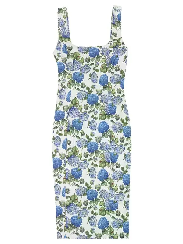 Callipygian Floral-print Dress - Blue