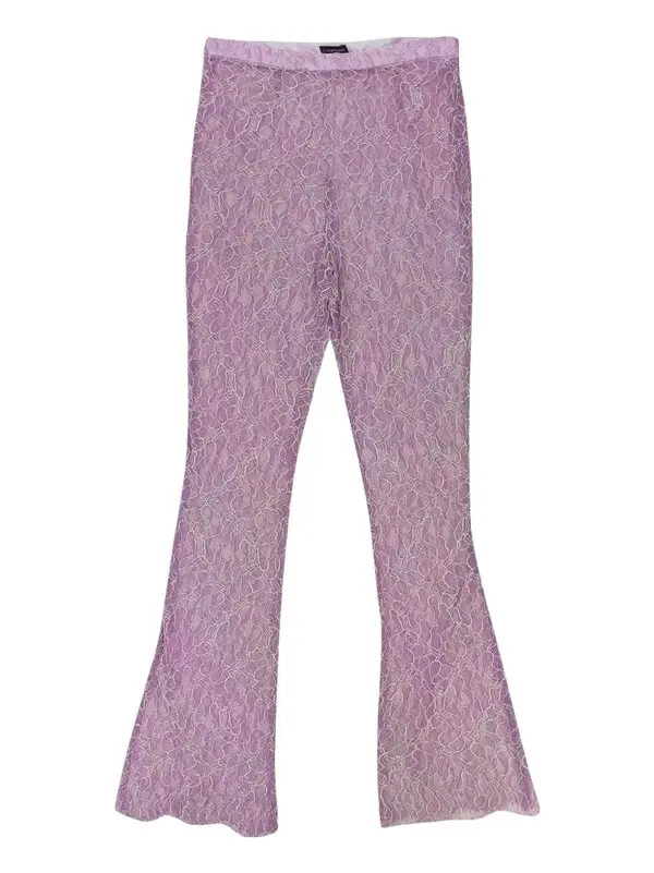 Callipygian Laced Flared Trousers - Purple