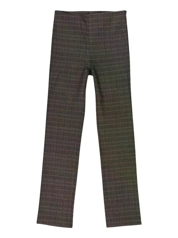 Callipygian Checked Straight-leg Trousers - Brown