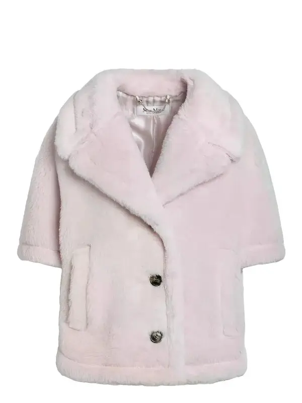 Max Mara Corvino Teddy-texture Buttoned Cape - Pink