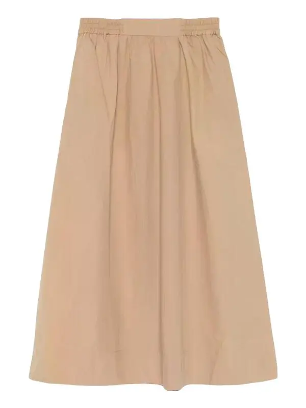 YERSE Midi Skirt With Elasticated Waistband - Neutrals