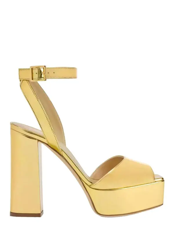 GIUSEPPE ZANOTTI Mirror-effect Buckle Sandals - Gold