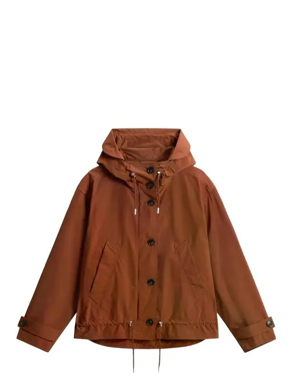 Woolrich Hooded Buttoned Jacket - Brown