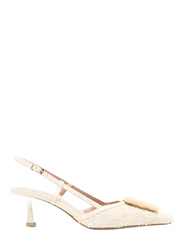 Roberto Festa Paloma Buckle Slingback Pumps - Neutrals