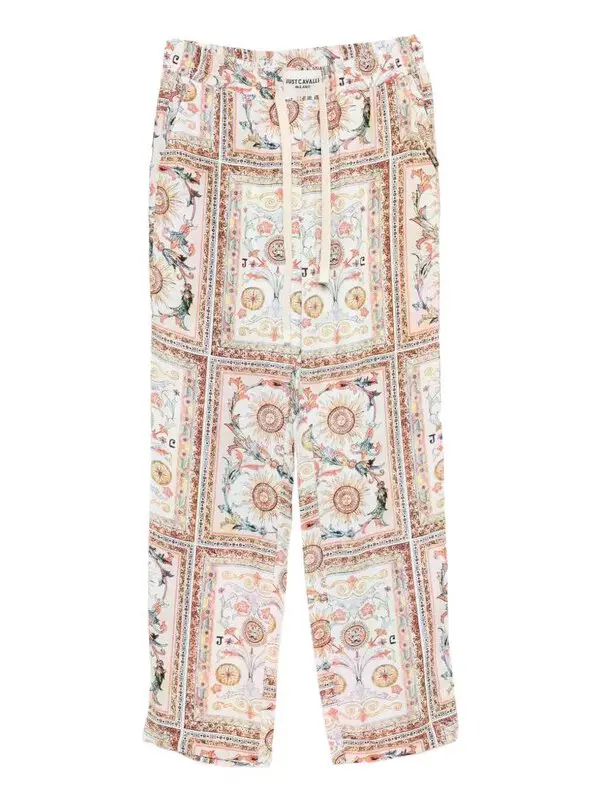 Just Cavalli Printed Drawstring Trousers - White