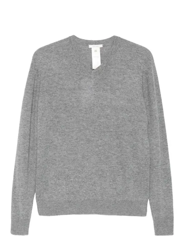 THE ROW V-neck Long Sleeve Sweater - Grey