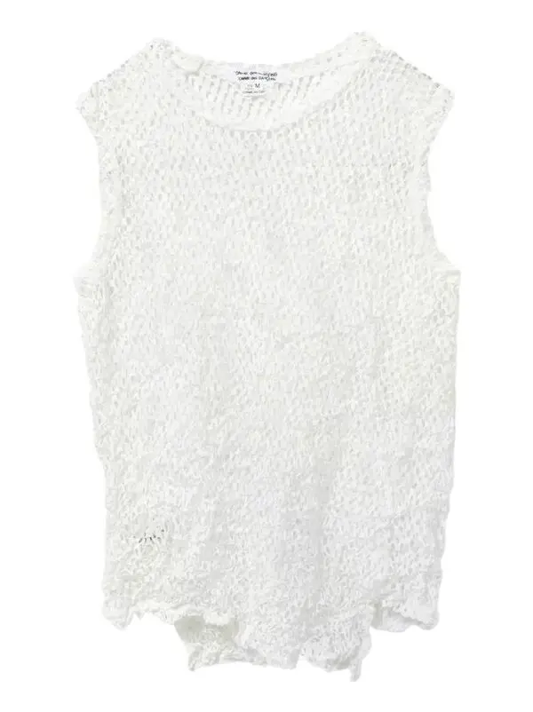 Comme Des Garçons Openwork Top - White