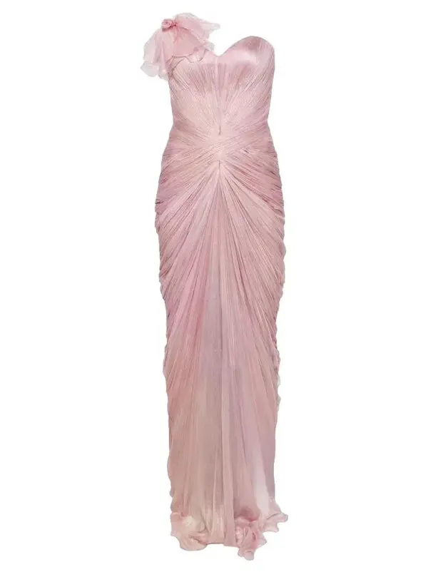 IRIS SERBAN Suriel Ruched Maxi Dress - Pink
