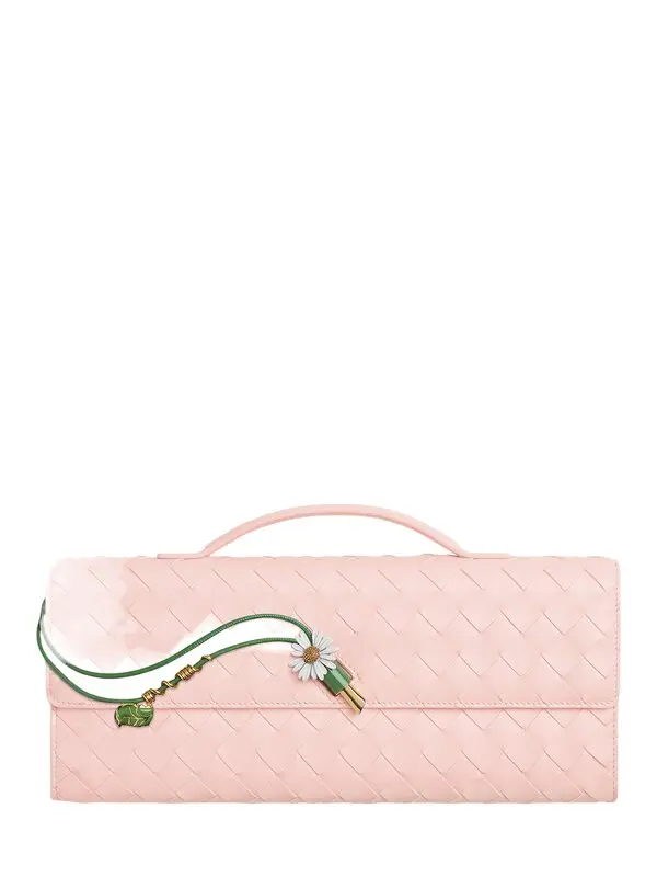 Bottega Veneta Leather Andiamo Clutch - Pink