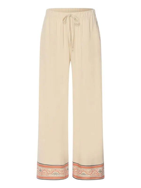 Hanro Printed-hem Cropped Trousers - Beige
