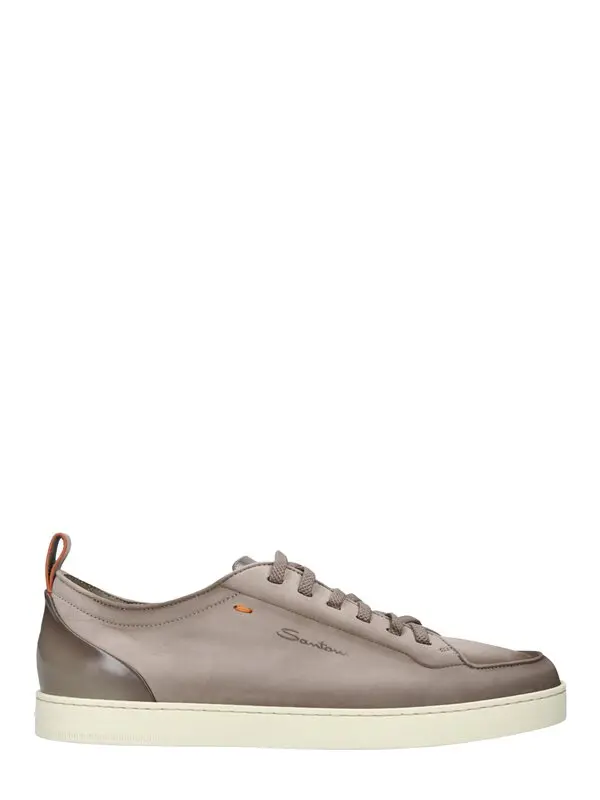 Santoni Leather Montecarlo Sneakers - Brown