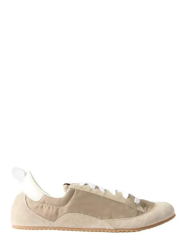 JAMIE HALLER Sacchetto Leather And Suede-trimmed Sneakers - Brown